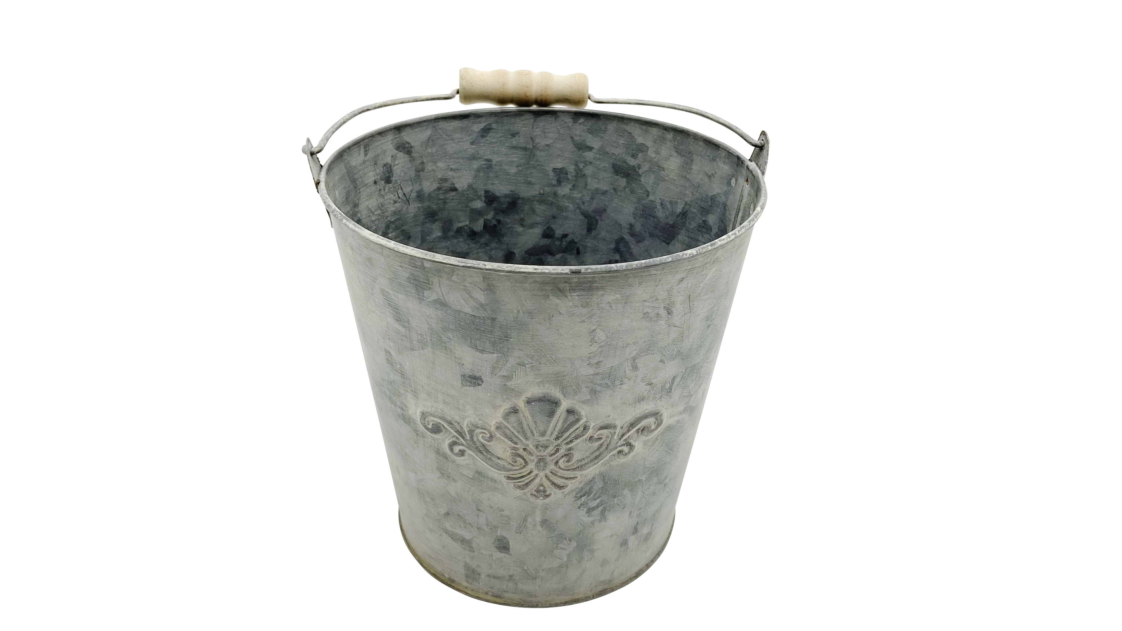 Metalleimer mit Henkel konisch rund Ø 25 cm | Zink | Metall ...