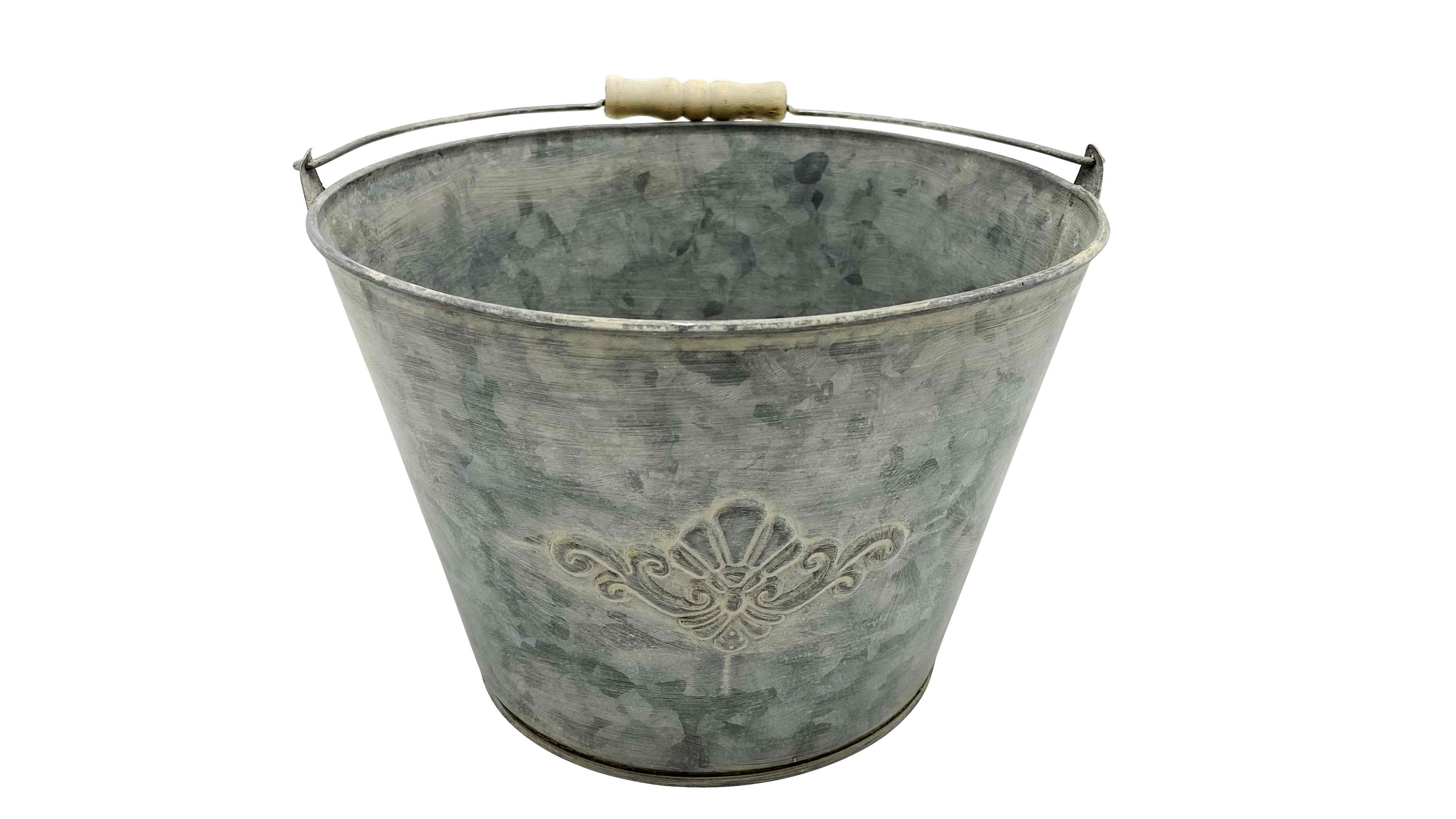 Metalleimer mit Henkel konisch rund Ø 23 cm | Zink | Metall ...